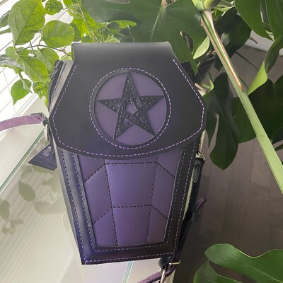 Coffin Shoulder Bag Leather Pattern PDF Halloween Bag Digital Template ...