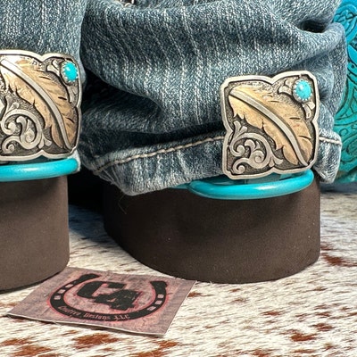 Set of 6 Saddle Concho Set Dark Turquoise and Pearlized - Etsy