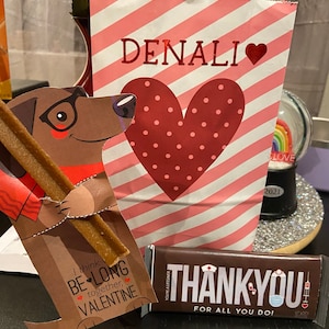 Weenie Dog Valentine Printable Dachshund Puppy Weiner Dog Non Candy ...