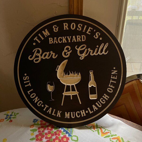 Bar & Grill Sign, Bar Signs, Personalized Bar Sign, Custom Signs ...