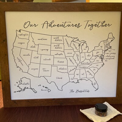 Personalized USA Push Pin Travel Map With Cotton Canvas and Foam Board ...