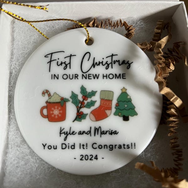 New Home Ornament Personalized - First Christmas in Our New Home - First Home Ornament - Our ...