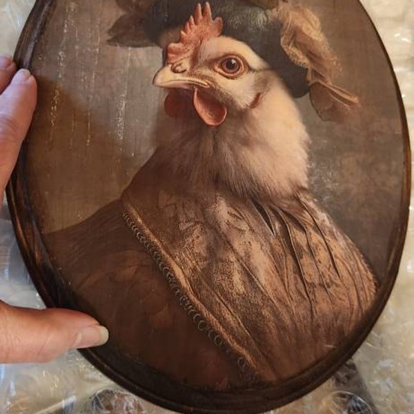 Miss Chicken Hen Victorian Portrait - Vintage Style Cottagecore Farm ...