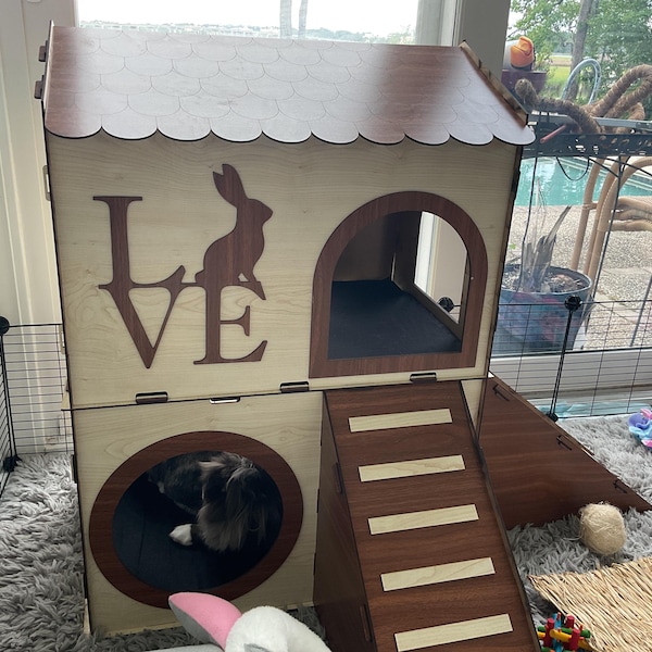 Modern Rabbit House, Wooden Rabbit Castle, Rabbit House, Rabbit Castle ...