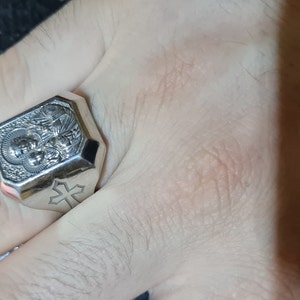 925 Silver St Joseph Religious Silver Signet Ring Christian - Etsy