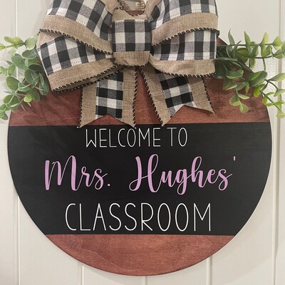 Teacher Classroom Door Sign Teacher Gift Teacher Welcome Sign Classroom ...