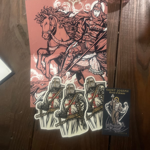 4" Rosary Crusader Vinyl Sticker - Etsy