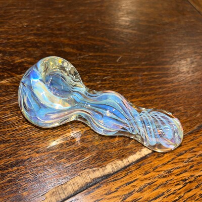 Yellow and Blue Fumed Glass Pipe Handmade Unique Golden Heady - Etsy