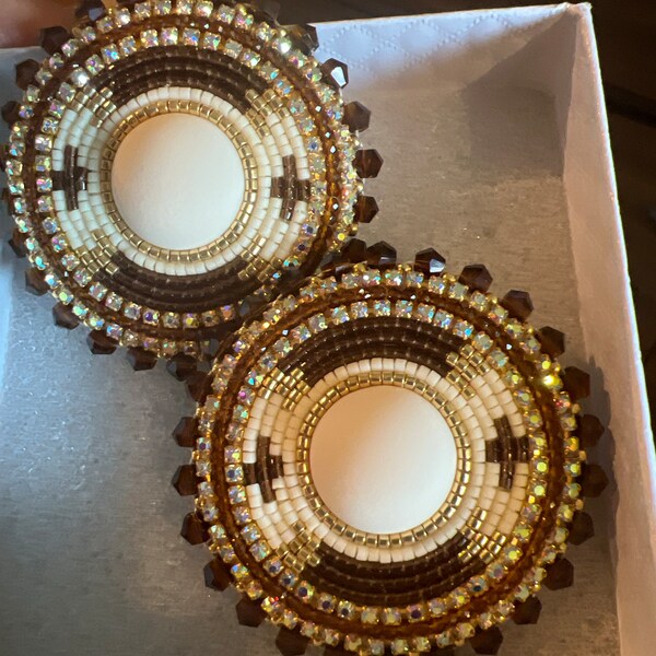 Handmade Beaded Earrings With Fingernail Post - Etsy