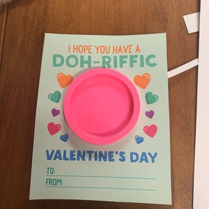 Printable Play Doh Valentines Day Cards for Kids Non-candy Classroom ...