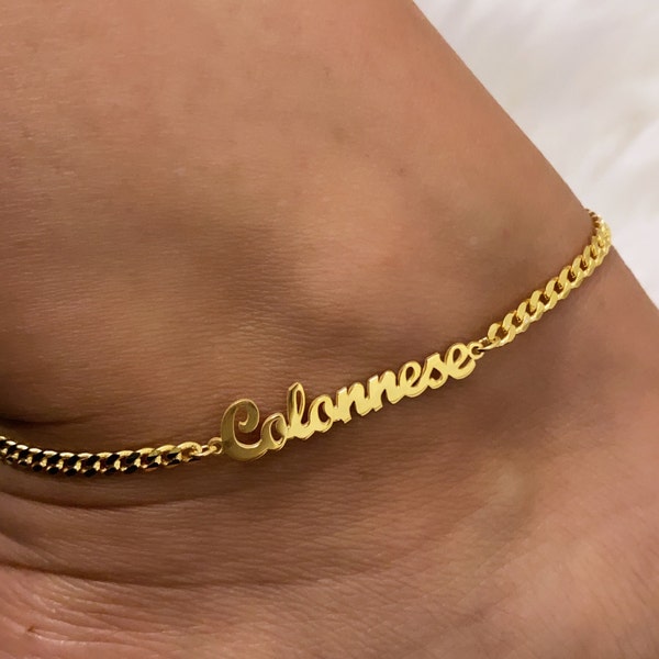 Personalized Name Anklet - Custom Name Anklet - Gold Filled Anklet ...
