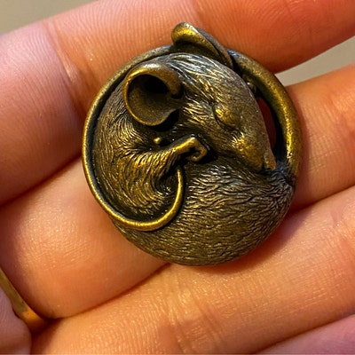 Bronze Miniature Sleeping Mouse Brass Animal Sculpture Mouse ...