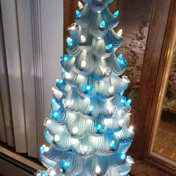 Small Ceramic Tree Star Topper. Aqua, Blue, Clear, Green, Orange, Pink ...