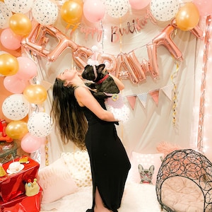 Custom Cursive Balloon Phrase Rose Gold Balloon Banner Cursive | Etsy