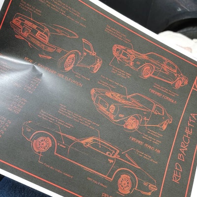 1967 Pontiac Firebird Blueprint Poster 18x24 digital Image File - Etsy