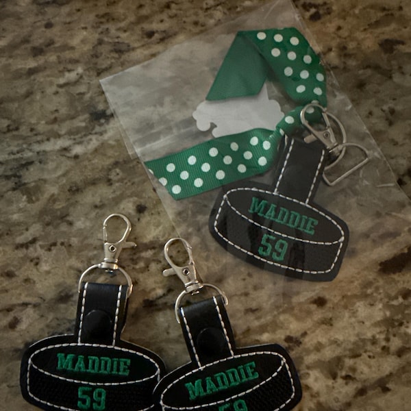 Softball Cursive Name & Number Bag Tags, Personalized Softball Green ...