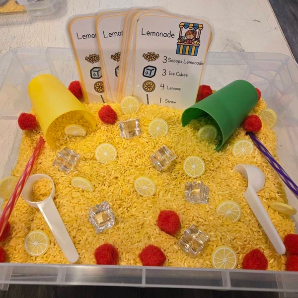 Summer Sensory Bin | Lemonade Stand Sensory Bin | Preschool Summer Game ...