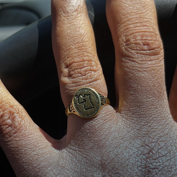 14k Gold College Class Ring,school Ring,signet Ring,graduation Ring ...