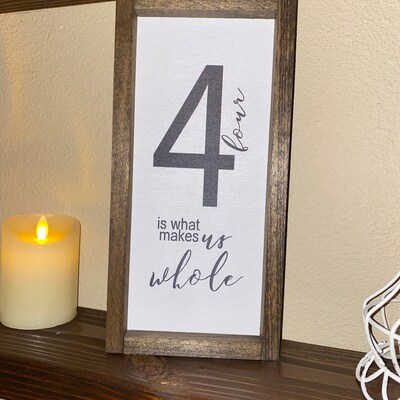 Family Number Sign Five is What Makes Us Whole Wood Sign - Etsy