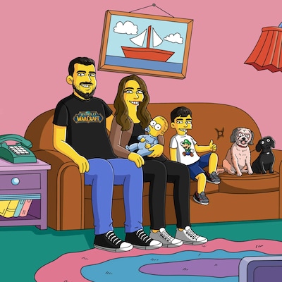 Custom Yellow Characters, Personalized Art, Yellow People Portrait ...