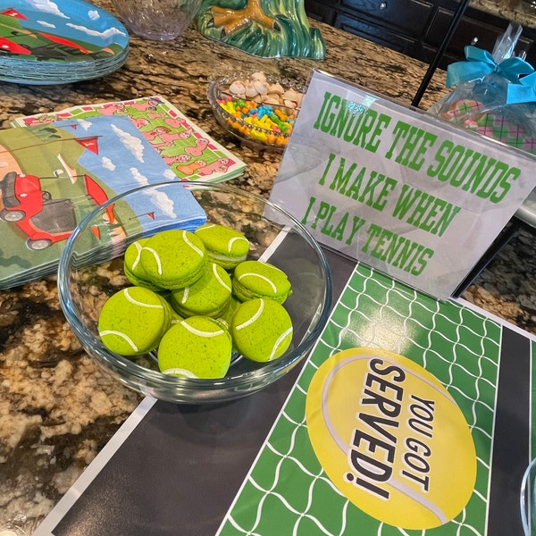 12 Tennis Ball French Macarons,sport Cookies,baby Shower Macaroons ...