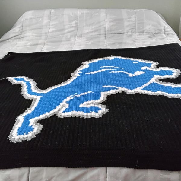 Football Team Blanket Crochet Pattern - Detroit Inspired - Etsy