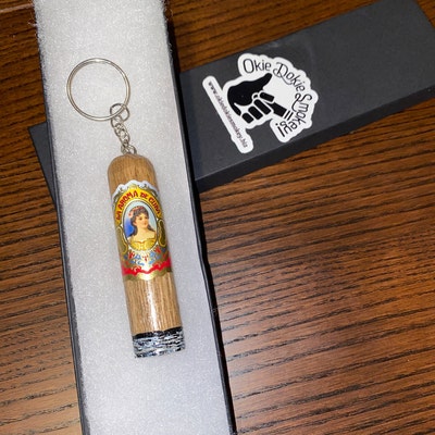 Wooden Cigar Keychains 2 Gift for Him/gift for Her/handmade Cigar Label ...