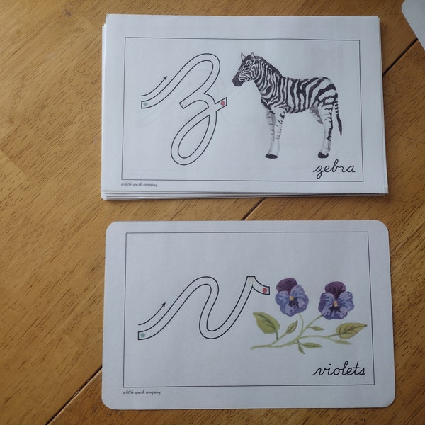 Preschool Consonant Blends Picture Matching Cards, Cursive Edition - Etsy