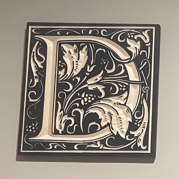 Engraved Letter C, Times New Roman Font, Wood Wall Art, Wood Decor - Etsy