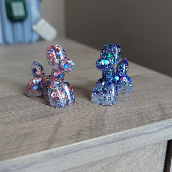 Custom Bedazzled Balloon Dog Figurine - Handcrafted Rhinestone Art ...