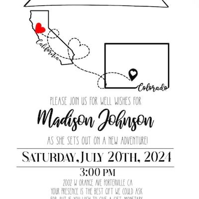Editable Going Away Party Invitation, Moving Out of State, Military ...