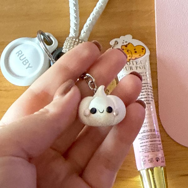 Cute Rainbow Marshmallow Keyring, Kawaii Keychain, Handmade, Novelty ...