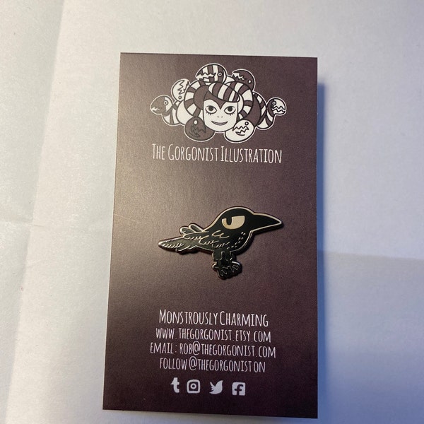 Side Eye Crow Grumpy Raven Enamel Pin - Etsy
