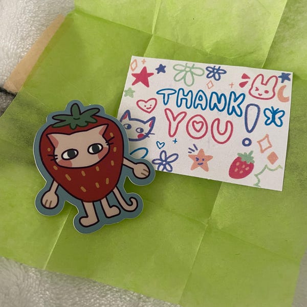 Fruit Cat Stickers | Aesthetic Cute Stickers + Sticker Pack - Etsy