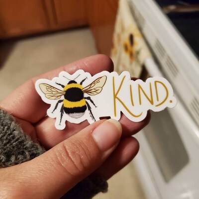 Bee Kind Be Kind Vinyl Weatherproof Sticker - Etsy