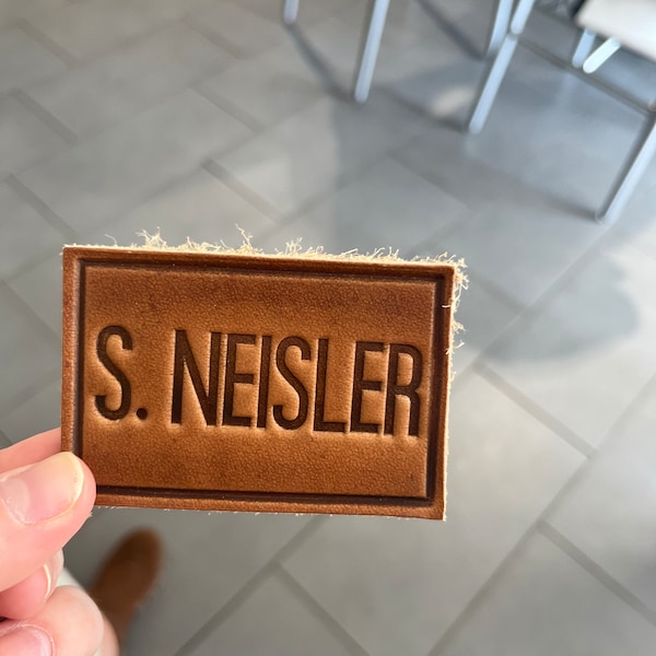 Personalized Leather Patch | Custom With Logo, Text, or Initials ...
