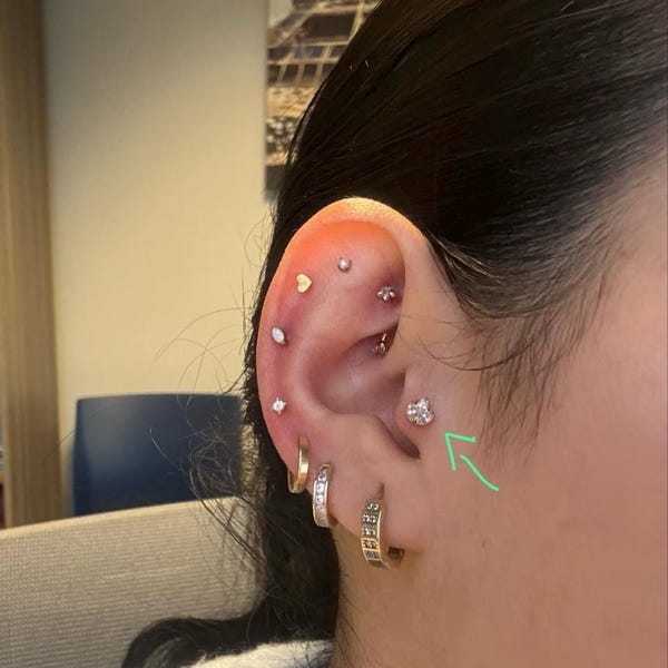 Angel Wings Piercing (single) Mix Marquise Cz Piercing, 925 Sterling ...