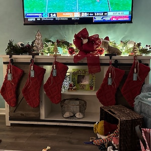 Personalized Beach Theme Stocking Name Tags // Coastal Christmas ...