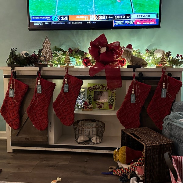 Personalized Beach Theme Stocking Name Tags // Coastal Christmas ...