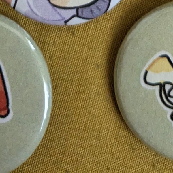Mushroom Button Pins - Etsy