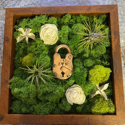 Love Lock, Unity Ceremony, Personalized Padlock, Flower Garden Wall Art ...