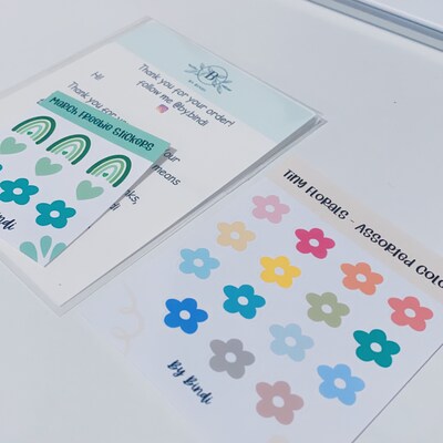 Assorted Floral Sticker Sheet Mini Kiss Cut Flowers Tiny Flower Journal ...