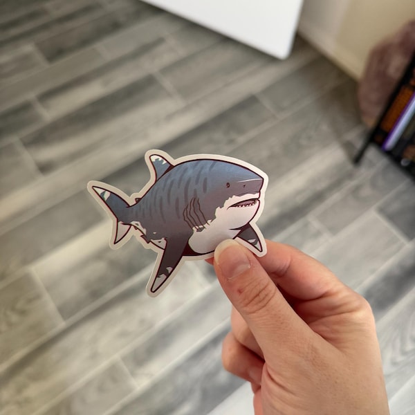 Cretaceous Chonkers - Cretoxyrhina, Shark, Original Art, Die Cut, Hand ...
