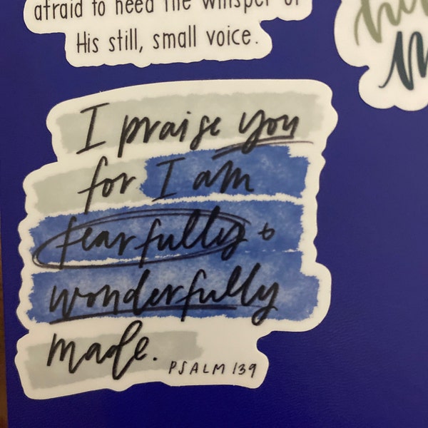 Christian Stickers | Faith Stickers | Psalm 139 Decal | Fearfully ...