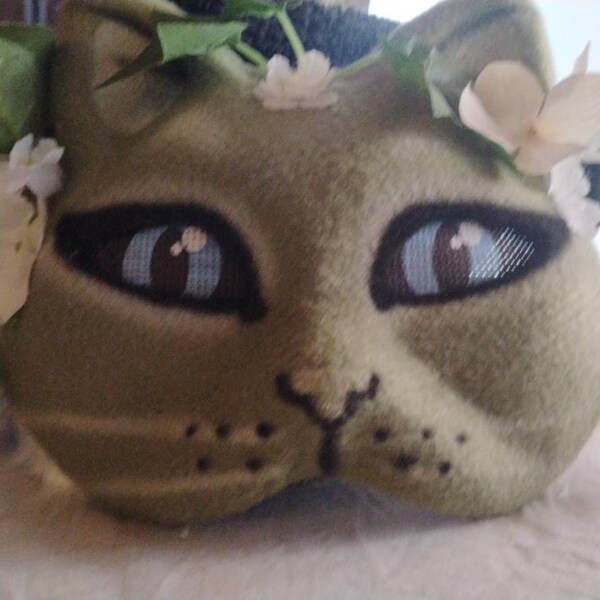 Therian Mask & MATCHING TAIL! Gray Cat Mask Lynx Bobcat Wildcat - Etsy