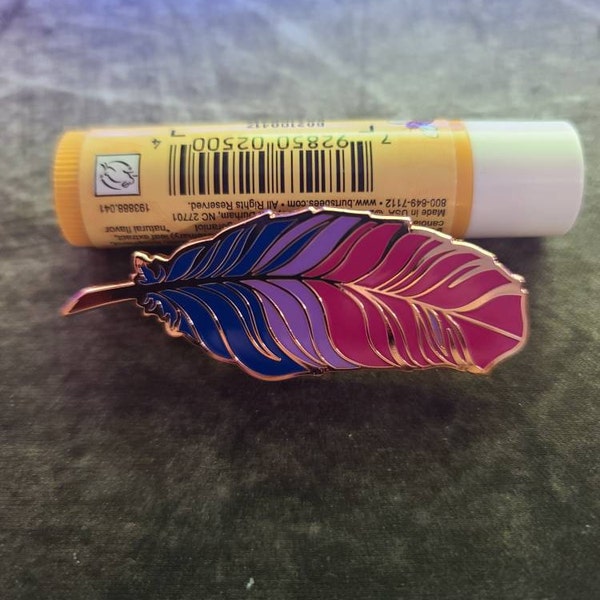 Bi Bisexual Pride Feather Enamel Pin LGBT - Etsy