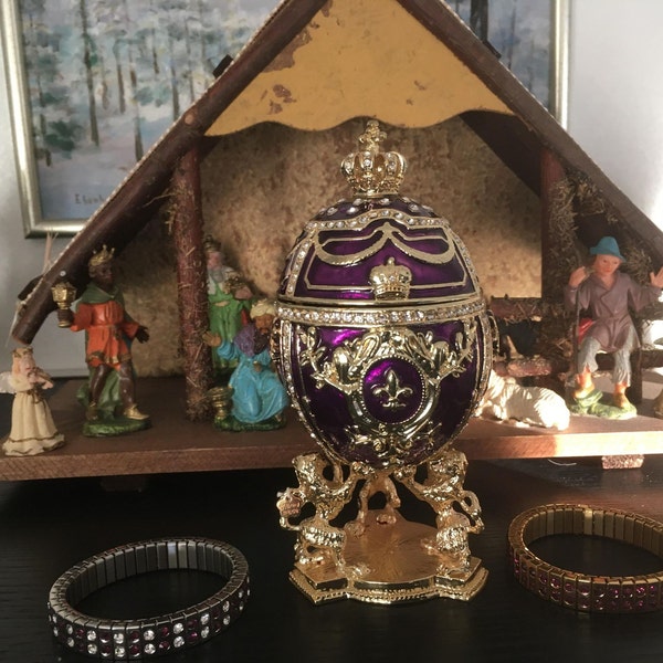 Ostrich LARGE Egg Faberge Egg Music Box, Proposal Idea,handcarved REAL ...