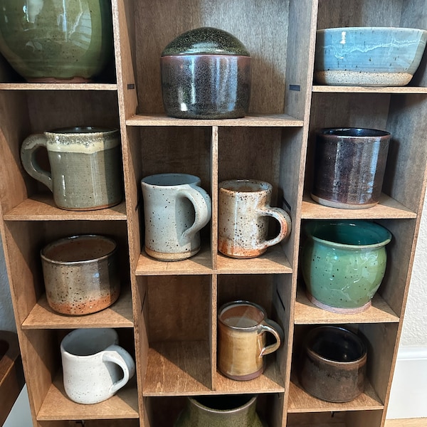 Multi Compartment Wooden Display Shelf Crystal Display Shelf Curio ...