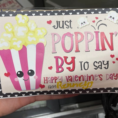 PRINTABLE Just POPPIN' BY to Say Happy Valentine's Day Tag Instant ...