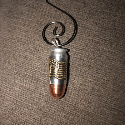 Handmade American Flag Bullet Christmas Tree Ornament, Pro Gun Gift ...